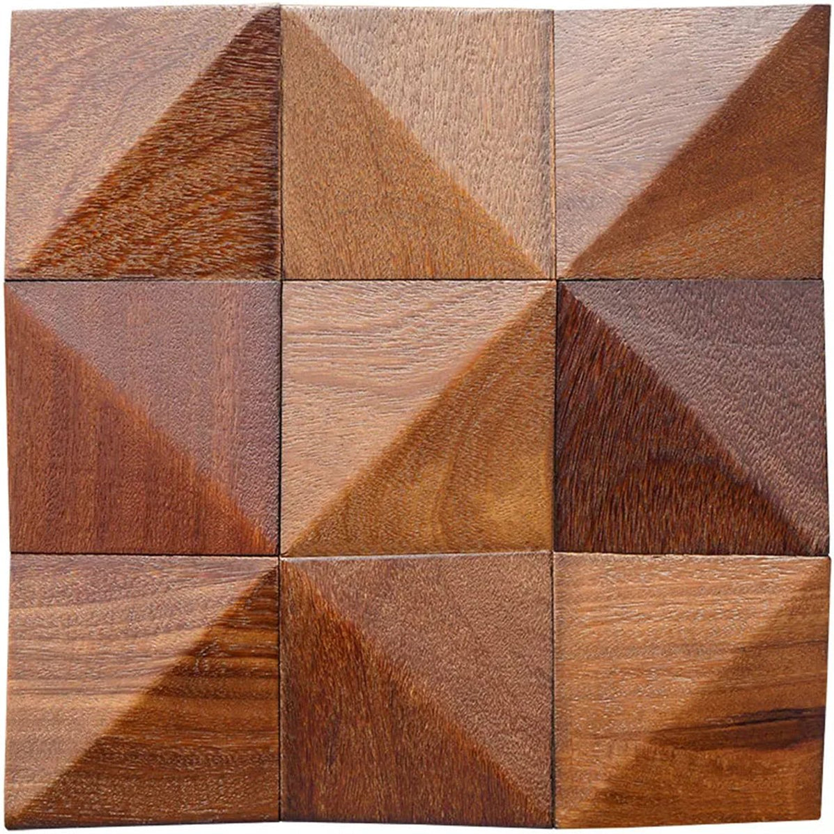 Walnut Triangle Mosaic Solid Wood Wall Panel | GroovePanel®